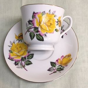 Japan | Dining | Vintage Yellow Roses Tea Cup And Saucer Japan | Poshmark